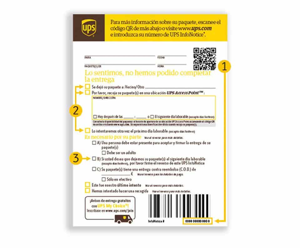 UPS Delivery Notice | UPS - Spain