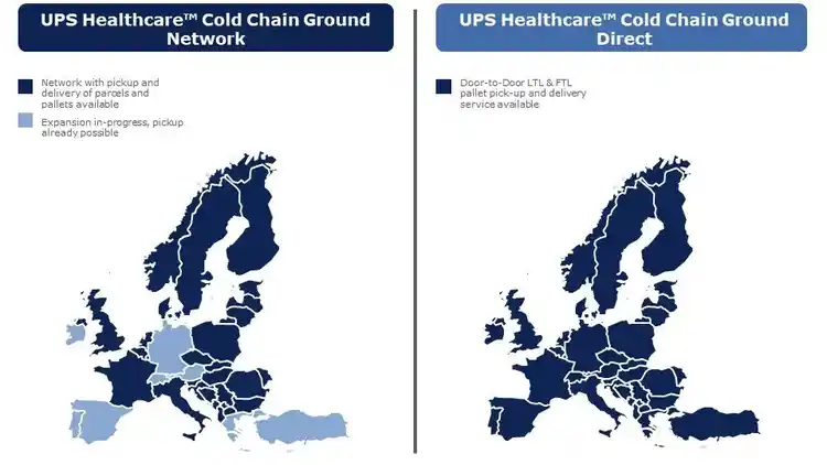 Red terrestre de la cadena de frío - UPS Healthcare™ - Reino Unido